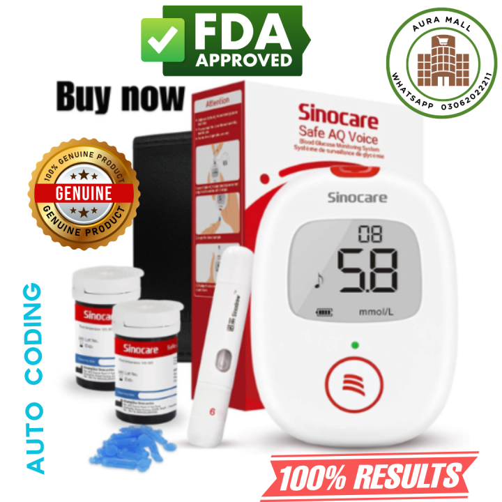 sinocare glucometer, 10/25 test strip, sinocare sugar test machine ...