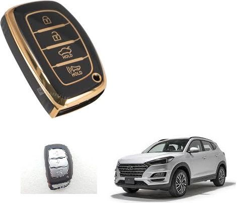 TPU FOR TUCSON KEY COVER IN BLACK AND GOLDEN COLOUR. | Daraz.pk