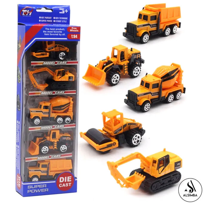 Alloy Engineering Construction 5 Pcs Metal Body Die-Cast Vehicles ...
