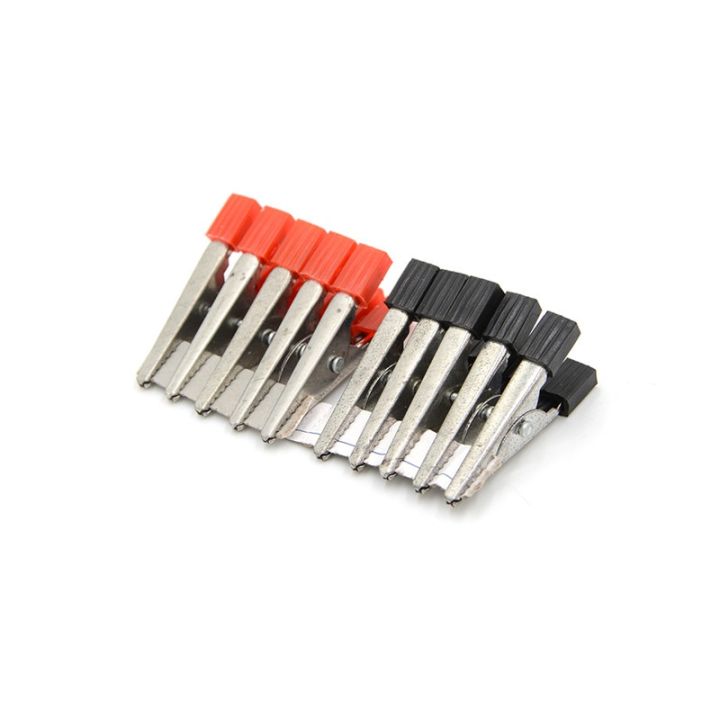10Pcs Alligator Clips Vehicle Battery Test Lead Clips Probes 32mm Red ...