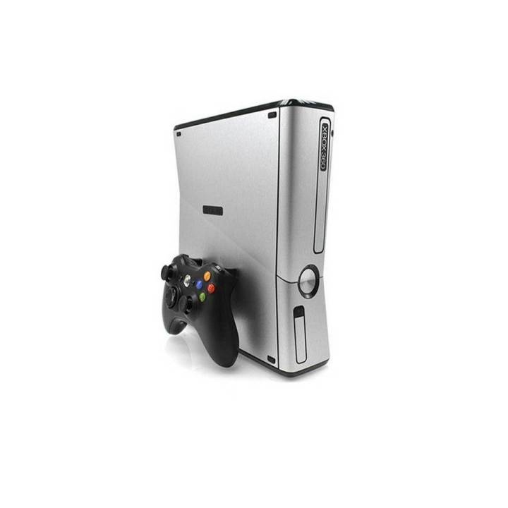 XBOX 360 Slim Silver Brushed Metal Texture Skin | Daraz.pk