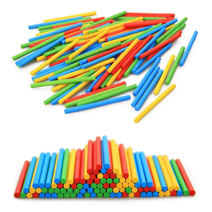 100Pcs Montessori Mathematics Toys Chopsticks Colorful Counting Sticks ...