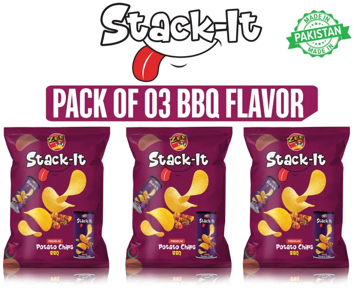 Stack-it Potato Chips BBQ (PACK OF 03) | ZEE SNACKS - MD FOOD ...