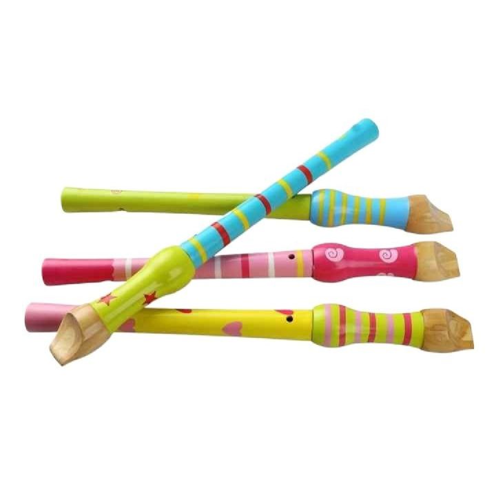 Wooden Flute Musical Instrument Early Education Toy 12 inches (Color as ...