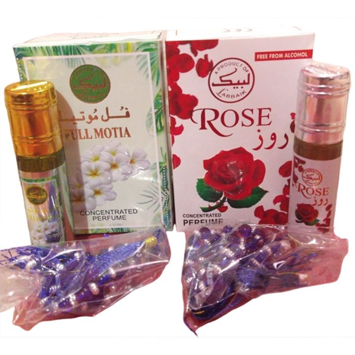 Motia & Red Rose Gulab Attar Approx 6ml + Tasbeeh | 2 Pcs of Bundle ...