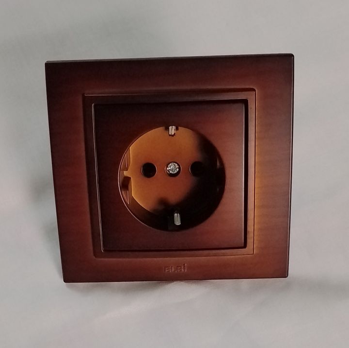 ELBi Zena Schuko Socket Earthed. Made in TURKEY. Multiple Wood patterns ...