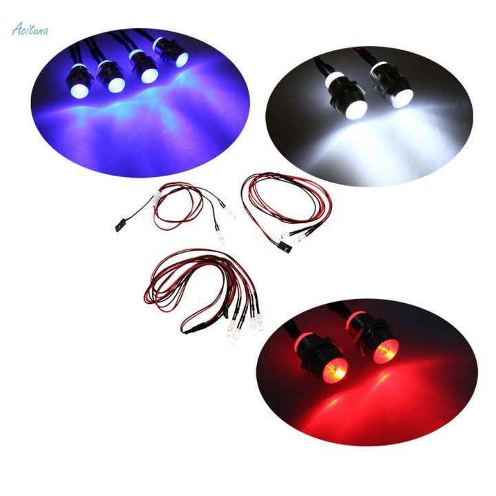 Blue White Red 3 Color LED Headlight Taillamps Flashing Light for HSP ...