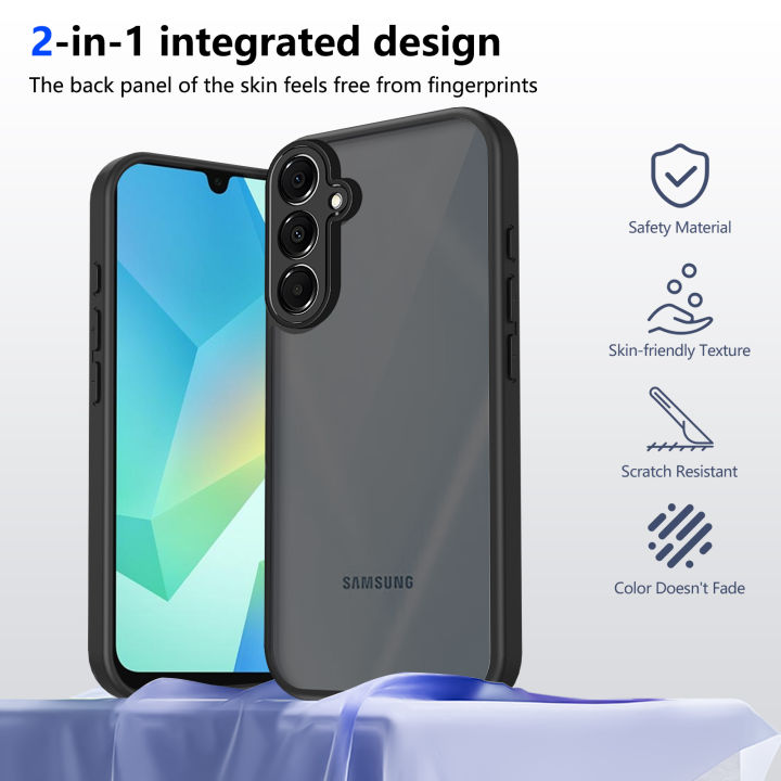 For Samsung A14 4G/5G A13 5G A04S Phone Case，Skin Feel Through Black PC ...