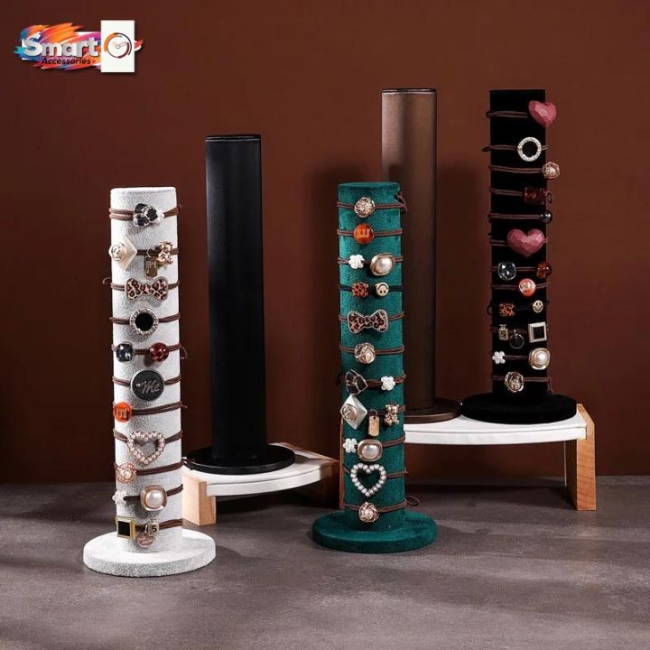 Velvet Vertical Tower Jewelry Bracelet Display Stand Bangle T-Bar ...