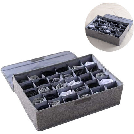 Underwear Socks Storage Organizer with Lids Foldable Closet Drawer ...