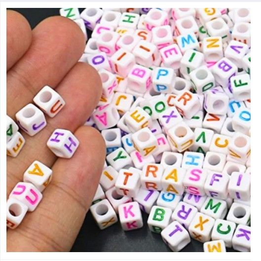 100/200/500/1000 letters jewelry making alphabets Mix alphabets square ...