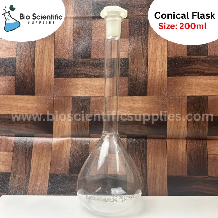 Volumetric Flask, 200ml – Clear-Fitted with Polypropylene Stopper ...