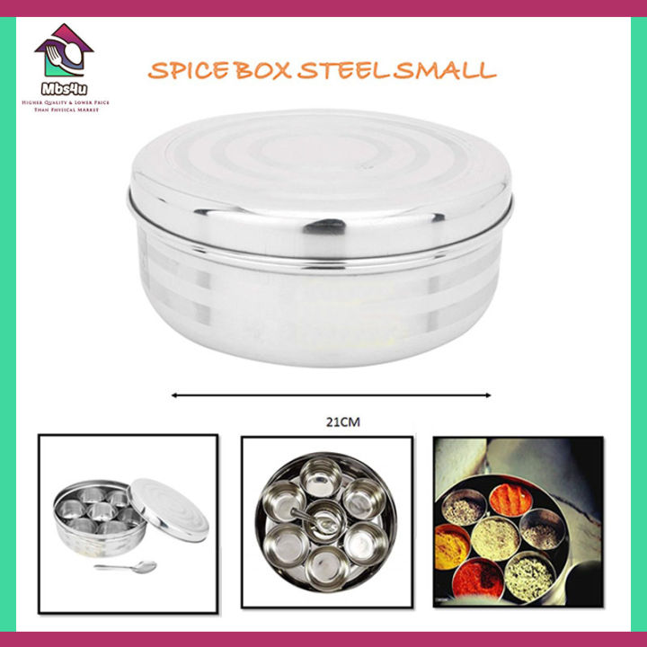Stainless Steel spice box, Indian Masala Daaba, masala box, steel ...