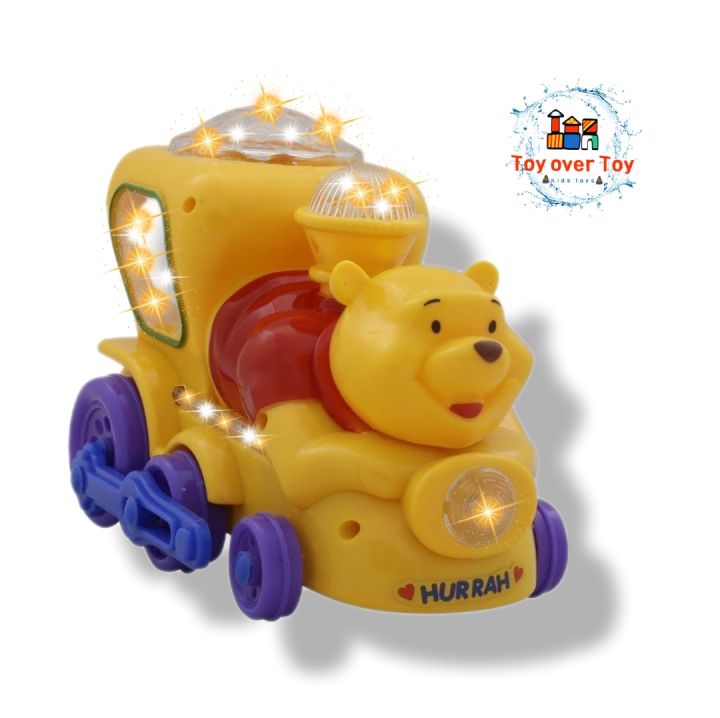 Big Bear Train Beautiful Lighting Music Revolving Battery Operated Toy ...