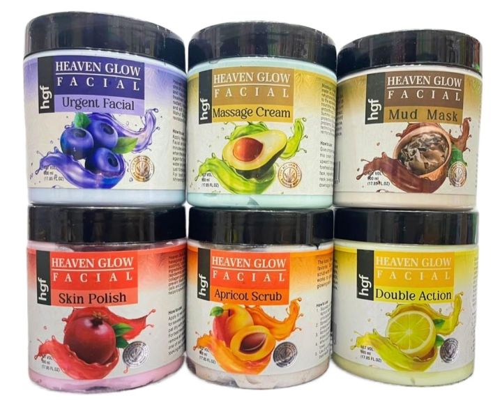 Heaven Glow 6 Steps Professional Facial Kit, Skin Whitening Herbal ...