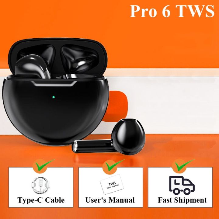Original Pro 6 TWS Wireless Headphones Bluetooth Earphones Stereo ...