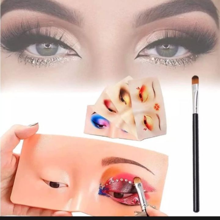 Makeup Practicing Board Face Eye Practice Pad Silicone Bionic Skin for ...