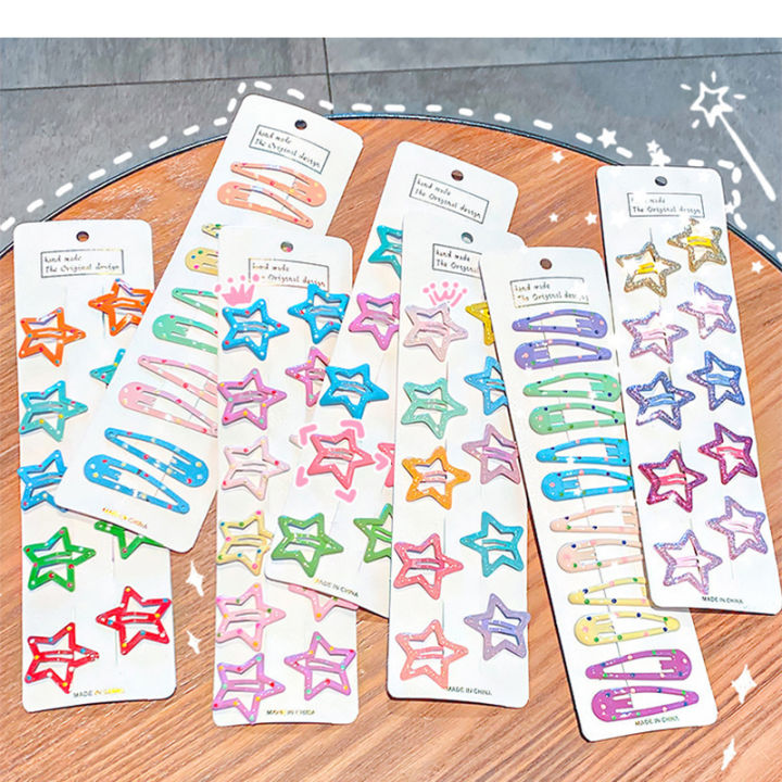 10PCS Colorful Cute Star Shape Hair Clips Lovely Hair Decoration Kids ...