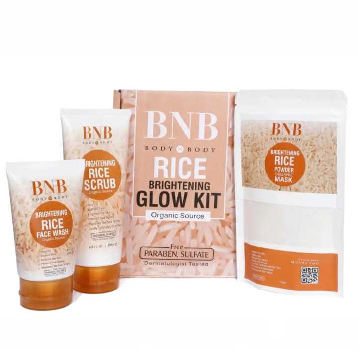 Original BB Rice Brightening Glow Kit 3 in 1 Facial Kit with Rice Face ...