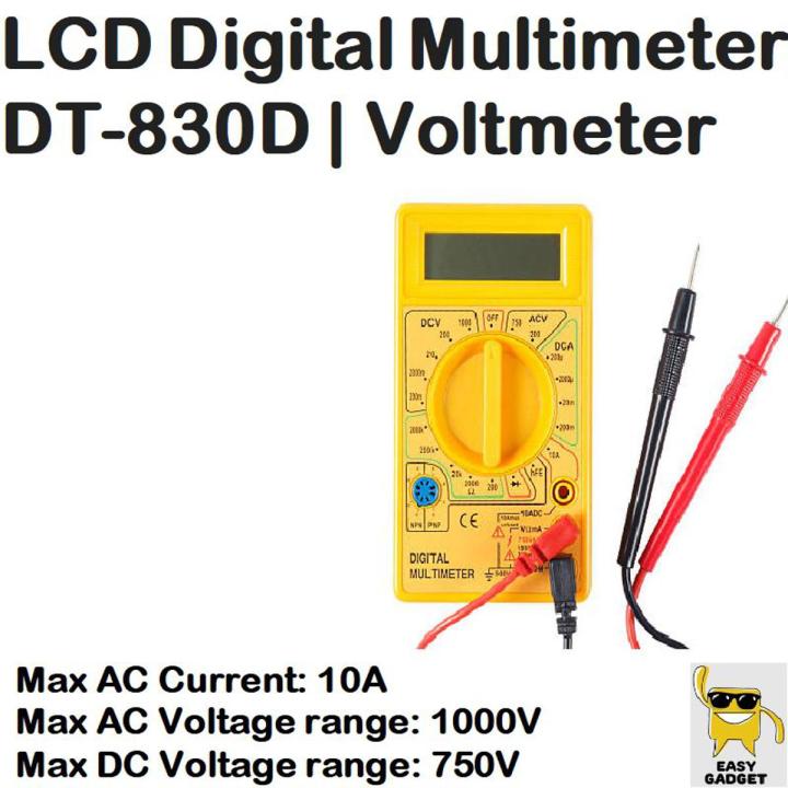LCD Digital Multimeter DT-830D With Buzzer Voltmeter Ohm meter Ammeter ...