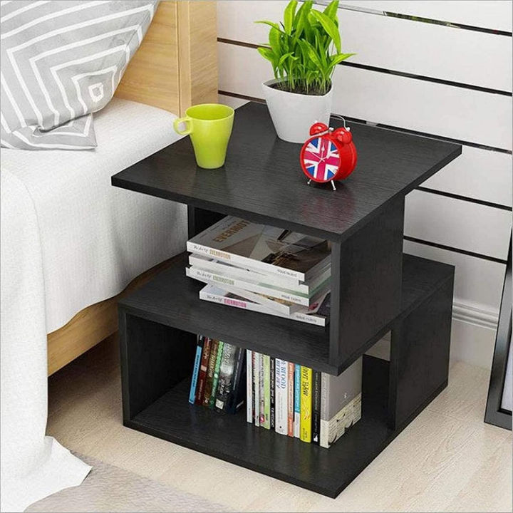 eDecor Rectangle Hallow Design Night Stand Storage Bedside Table ...
