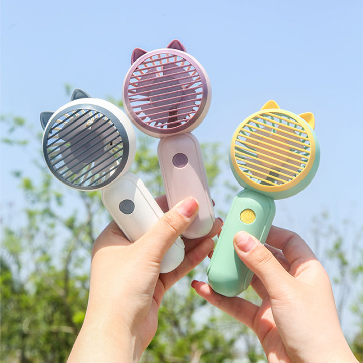 Handheld fan usb charging student cute girl heart ins desktop vertical ...