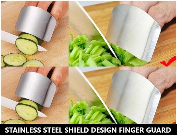 New Stainless Steel Shield Shape Design Finger Guards Multi-Function ...