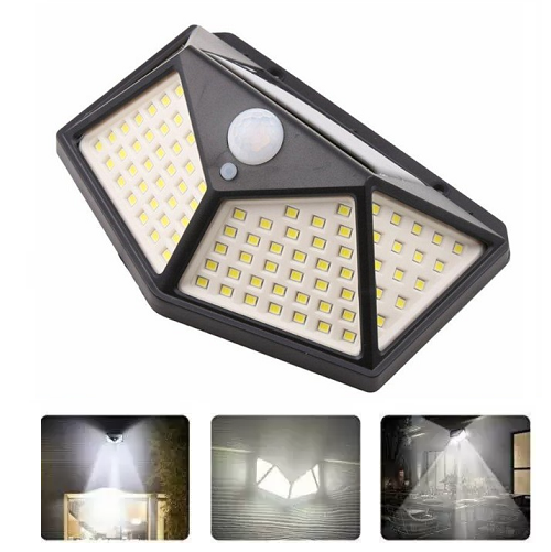 100 LED 4 Surface Solar Light 3 Modes 120 Degree Motion Sensor Solar Outdoor Waterproof Garden ...