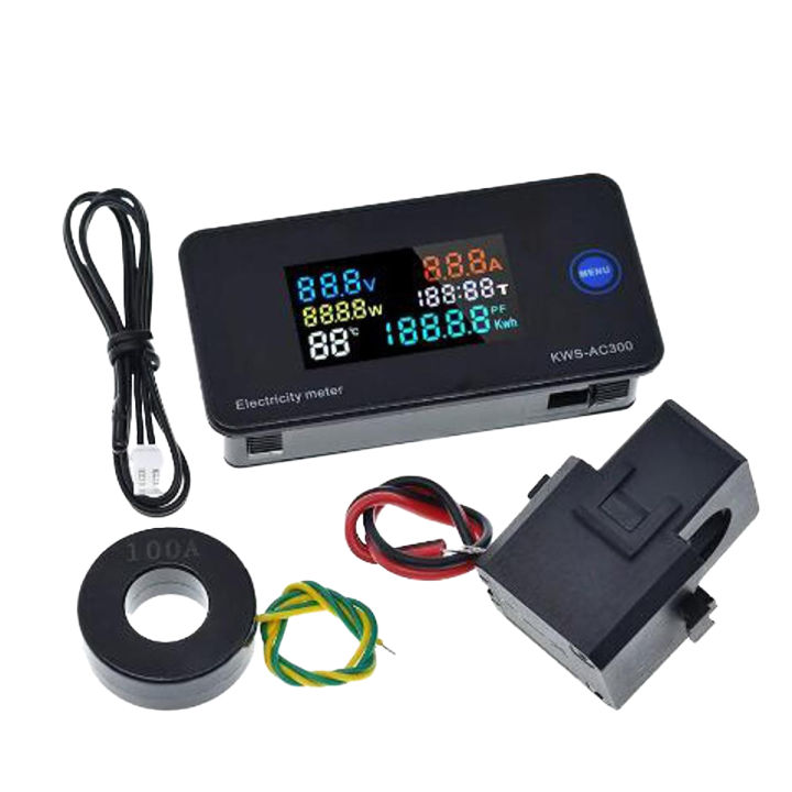 AC 50-300V Voltmeter Ammeter KWS Power Energy Meter LED Digital AC ...