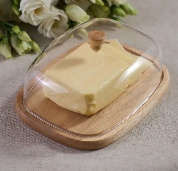 1pc Kitchen Butter/Cheese Serving Dish Box Holder Tray With Lid Cheese ...