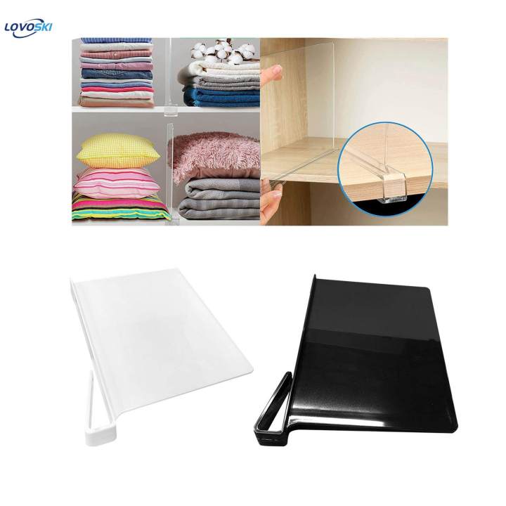 Acrylic Shelf Dividers Removable Closet Dividers for Bathroom Library ...