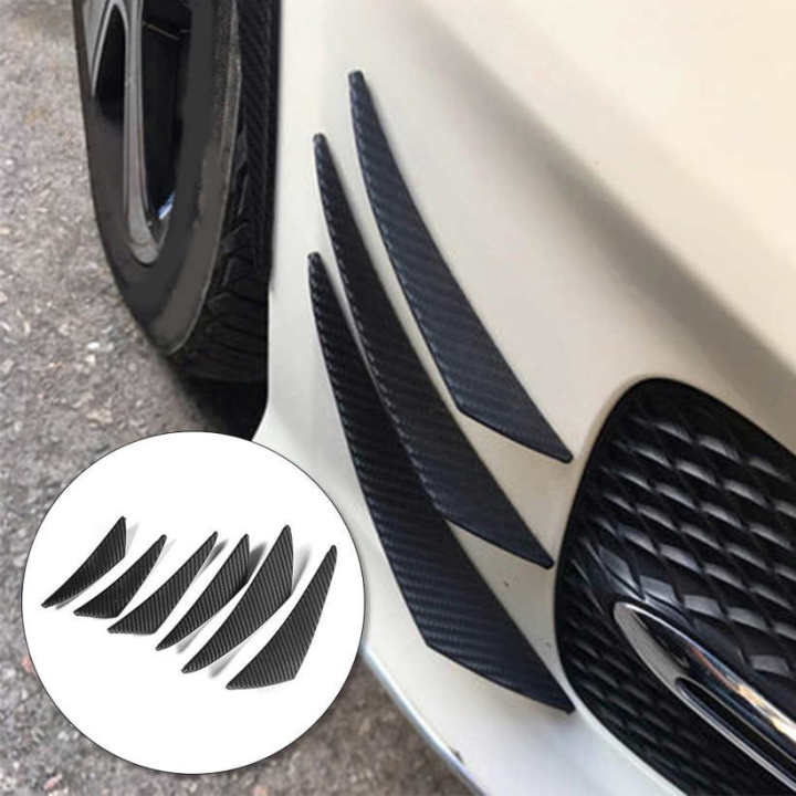 Akozon canard front bumper lip carbon fiber texture car guard fin ...