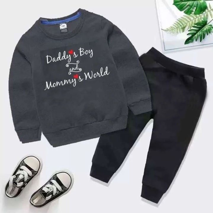 Sweatshirt & Pajama Cute & Cozy Fleece Baby Boy Winter Outfit – Printed ...