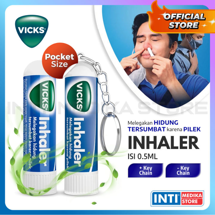 Vicks Inhaler with Keychain 0.5ml Quick Relief for Blocked Nose Orginal ...