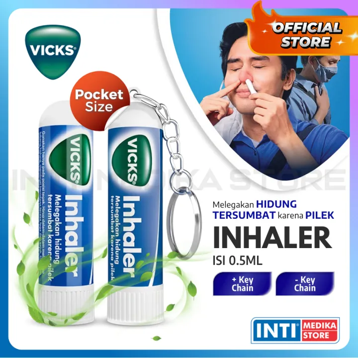Vicks Inhaler with Keychain 0.5ml Quick Relief for Blocked Nose Orginal ...