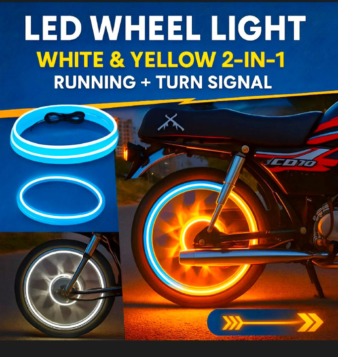 Universal Fit Trending Bike Hub LED Strip Light – Dual Color White ...