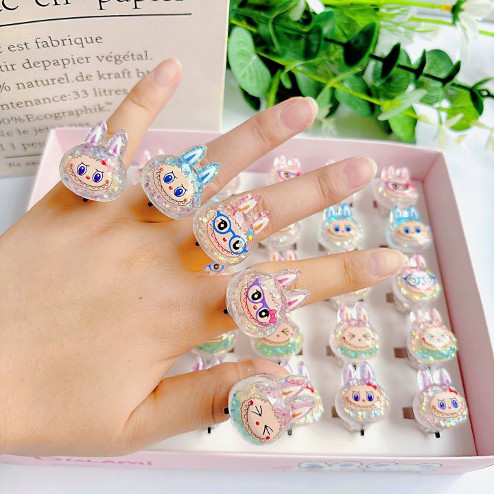 Labub Kids Light Ring Cartoon Sanrio Luminous Ring Little Girl Princess ...