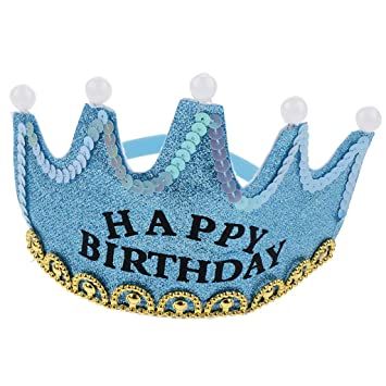 LED Happy Birthday Glittered Crown For Boy / Girl / Kids Birthday Party ...