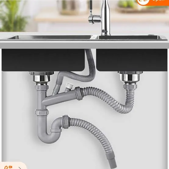 Drainage Waste Pipe Kit for Double Sinks | Double Fitting Waste Pipe ...