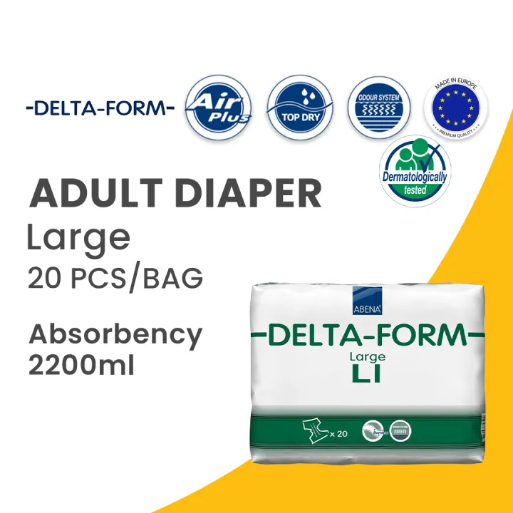Delta Form Adult Diaper Large (L) 20 Pcs , Hip Size: 40