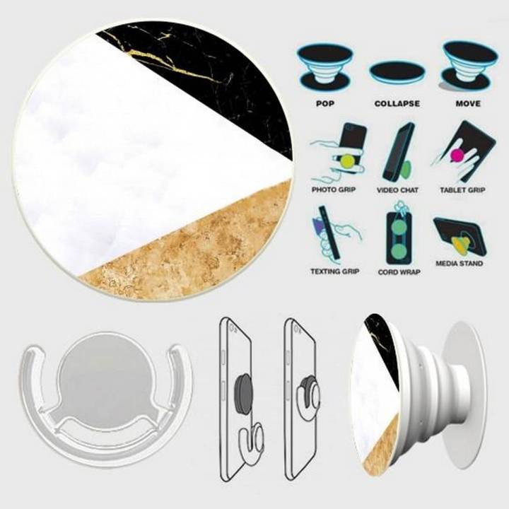 Popsocket Phone Grip With Free Mount Adapter - Gold Marble collage ...