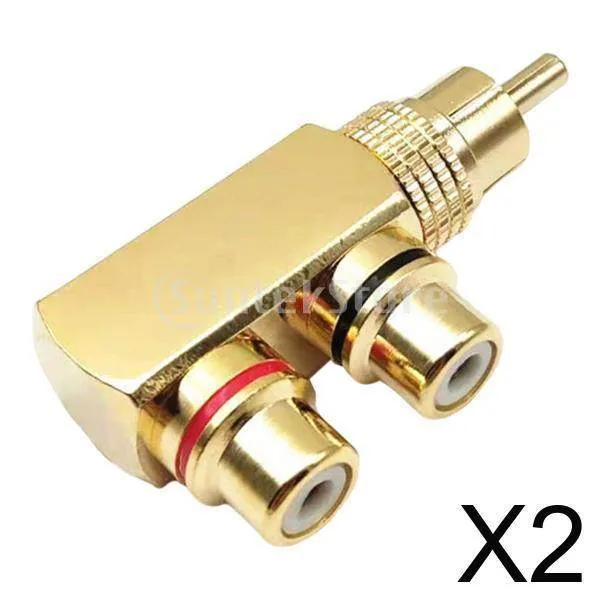 2xPremium RCA Splitter Adapter 90 Degree AV Splitter Plug Converter | Daraz.pk