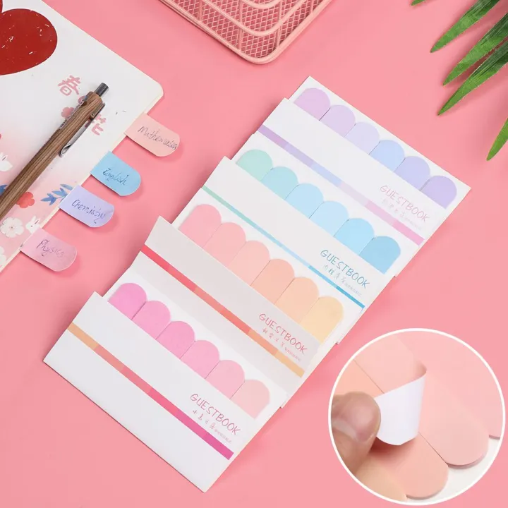 120 sheets Cute DIY Tab Strip Office Supplies Gradual change Colors ...