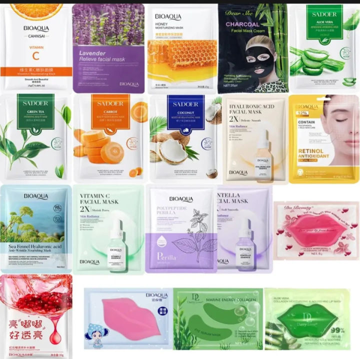 Pack of 1 Face Mask Face Sheet Masks - Lip Mask - Face Mask ...