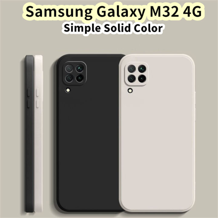Original For Samsung Galaxy M32 4G Silicone Full Cover Case Solid Color ...