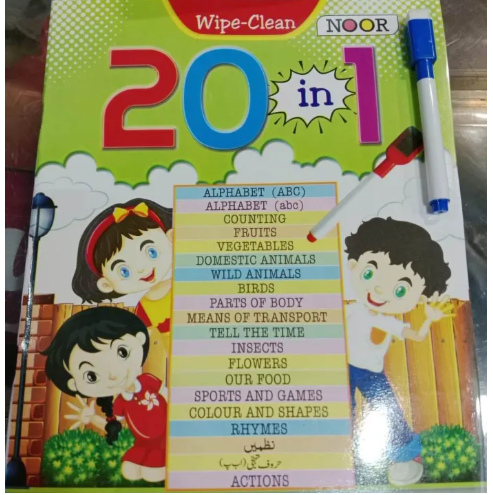 20 IN 1 WIPE CLEAN BOOK COPY FOR KIDS PRACTICE READING BOOK | Daraz.pk
