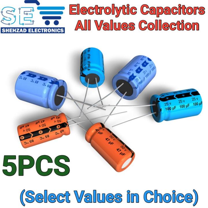 2/5PCS Electrolytic Capacitor Aluminum Capacitors Select Values in ...