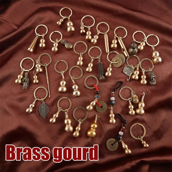 Traditional Chinese Natural Feng Shui Gourd Brass Mental Wu Lou Wu Lu ...