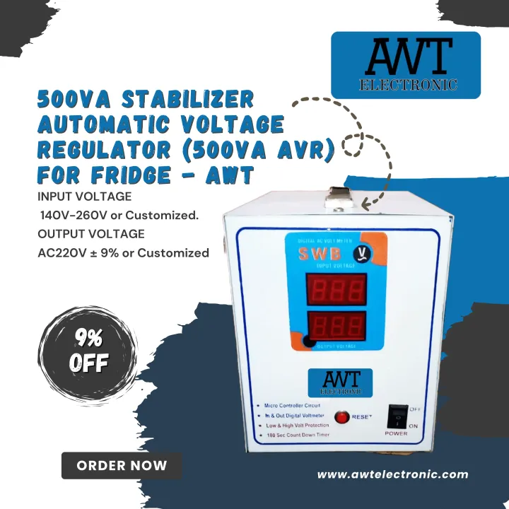 500VA Stabilizer Automatic Voltage Regulator (500VA AVR) for Fridge ...