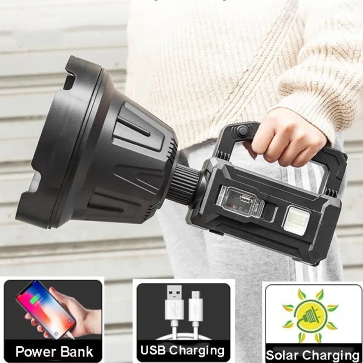 High-brightness Digital Display Flashlight Spotlight LED Rechargeable ...